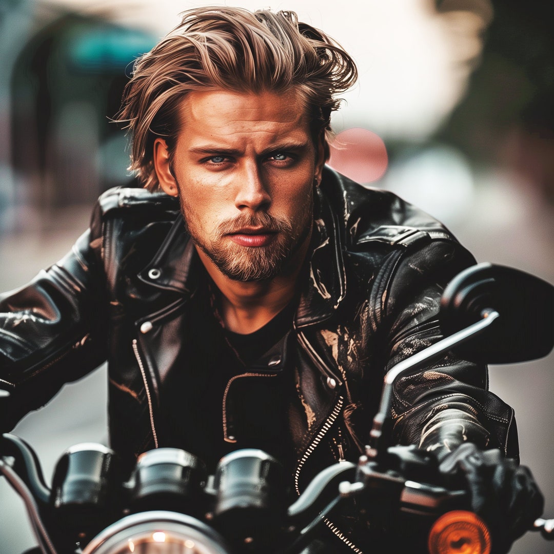 AI Male Model: Bad Boy Biker, Romance Novel Cover Model, AI Photography ...