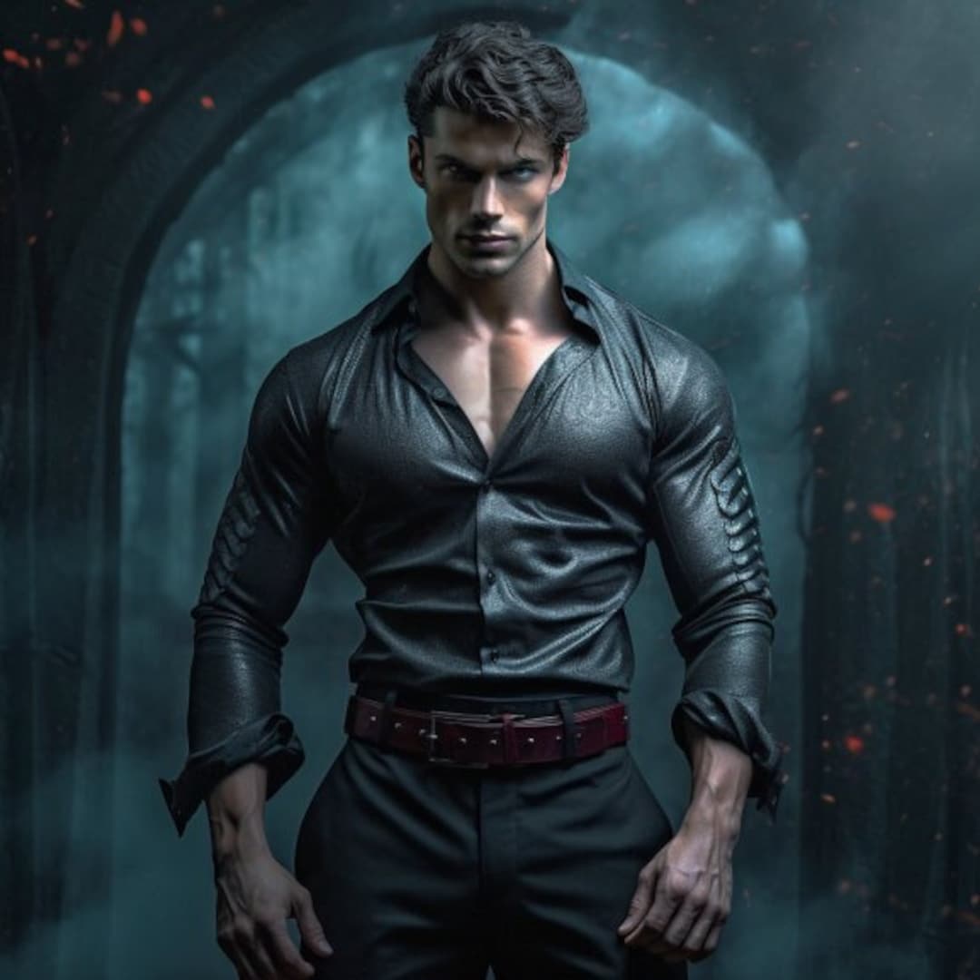 AI Male Model: Romance Novel Cover Model, AI Photography, Moody Dark ...