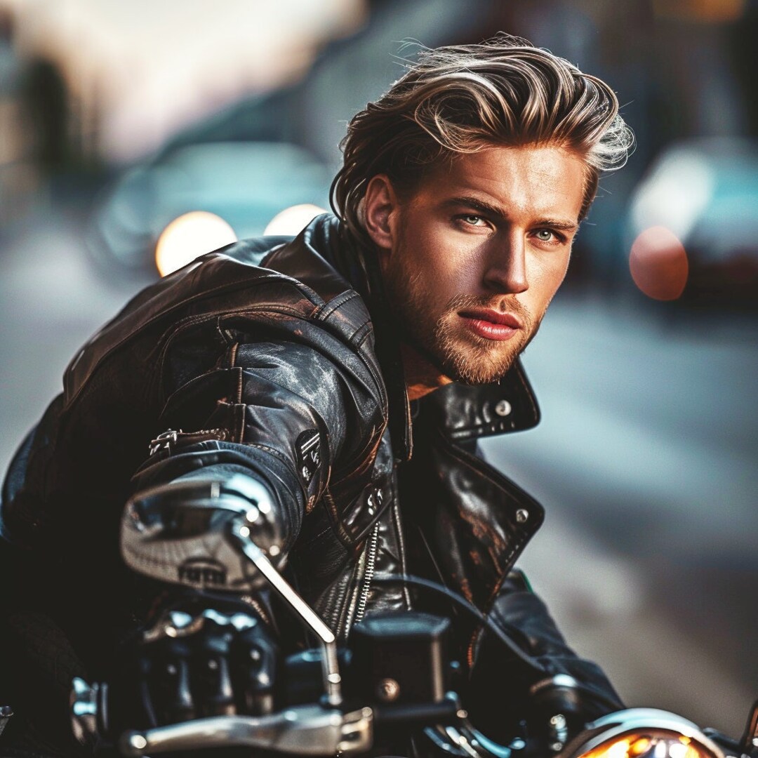 AI Male Model: Bad Boy Biker, Romance Novel Cover Model, AI Photography ...