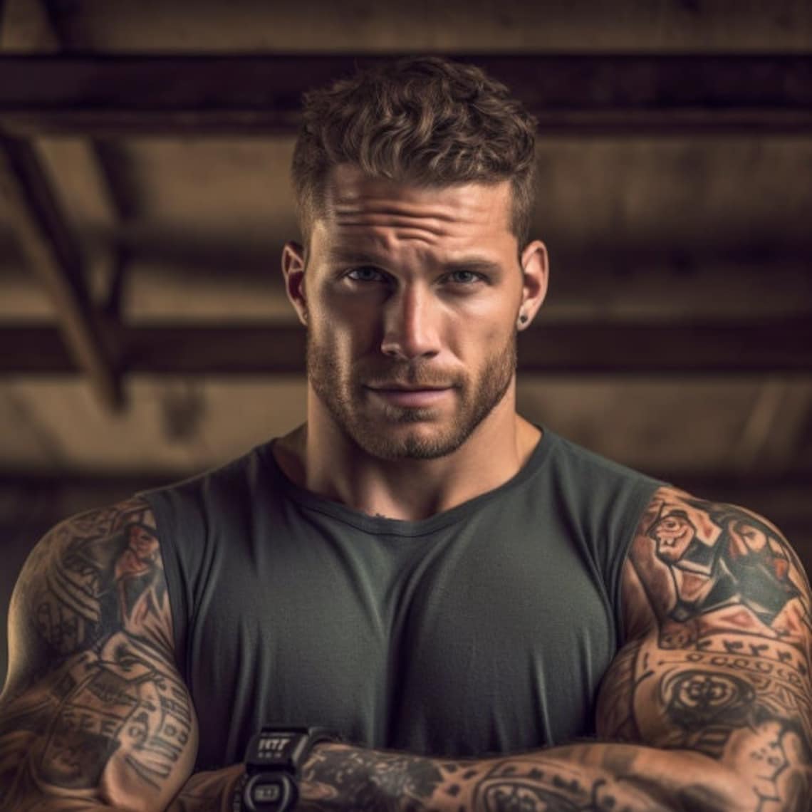 AI Male Model: Bad Boy Military Sports Muscles, Romance Novel Cover ...