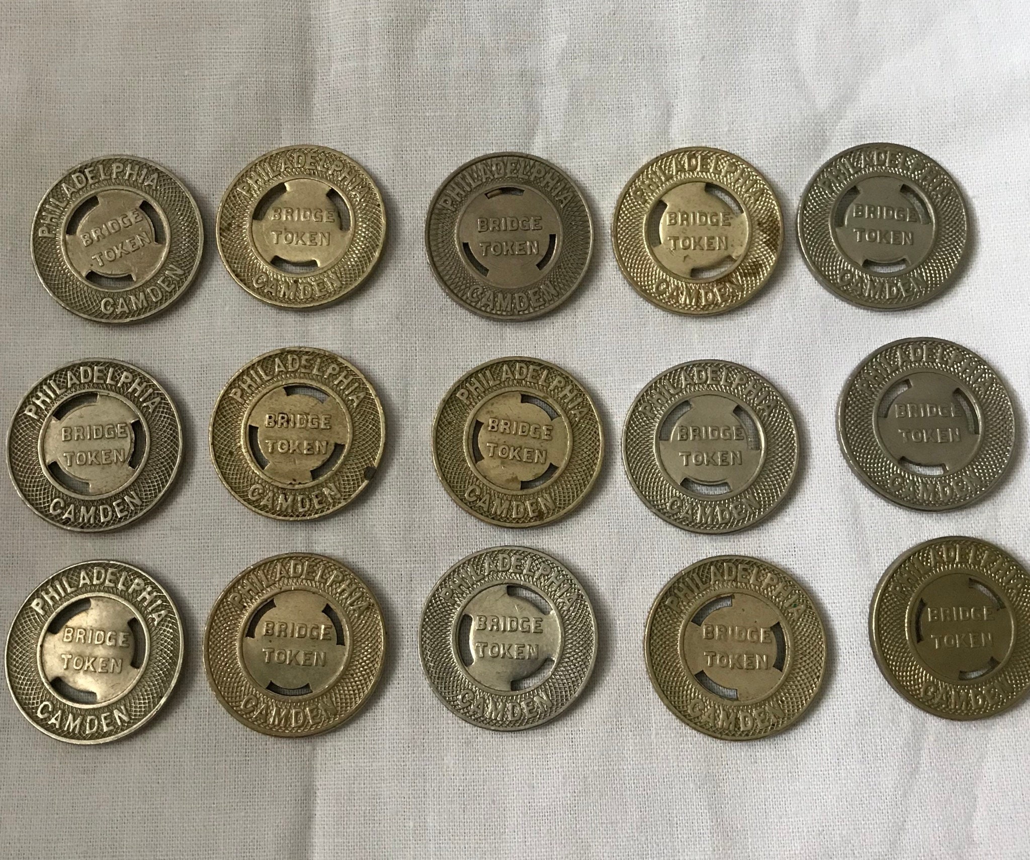 PTC Philadelphia Camden Bridge Tokens Delaware River Bridge Line (lot ...