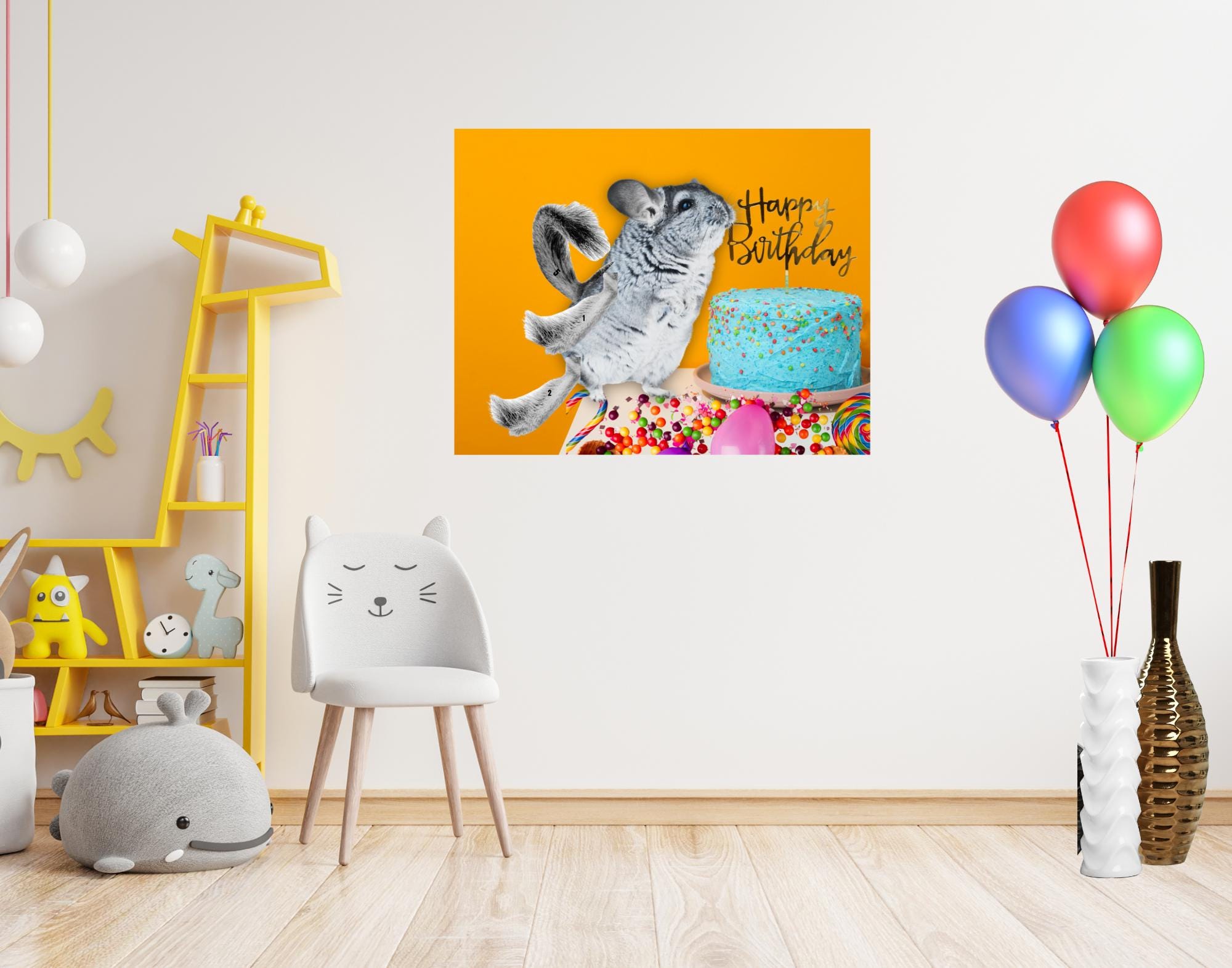 Pin the Tail on the Chinchilla, Party Game, Kids Game, Wildlife Theme ...