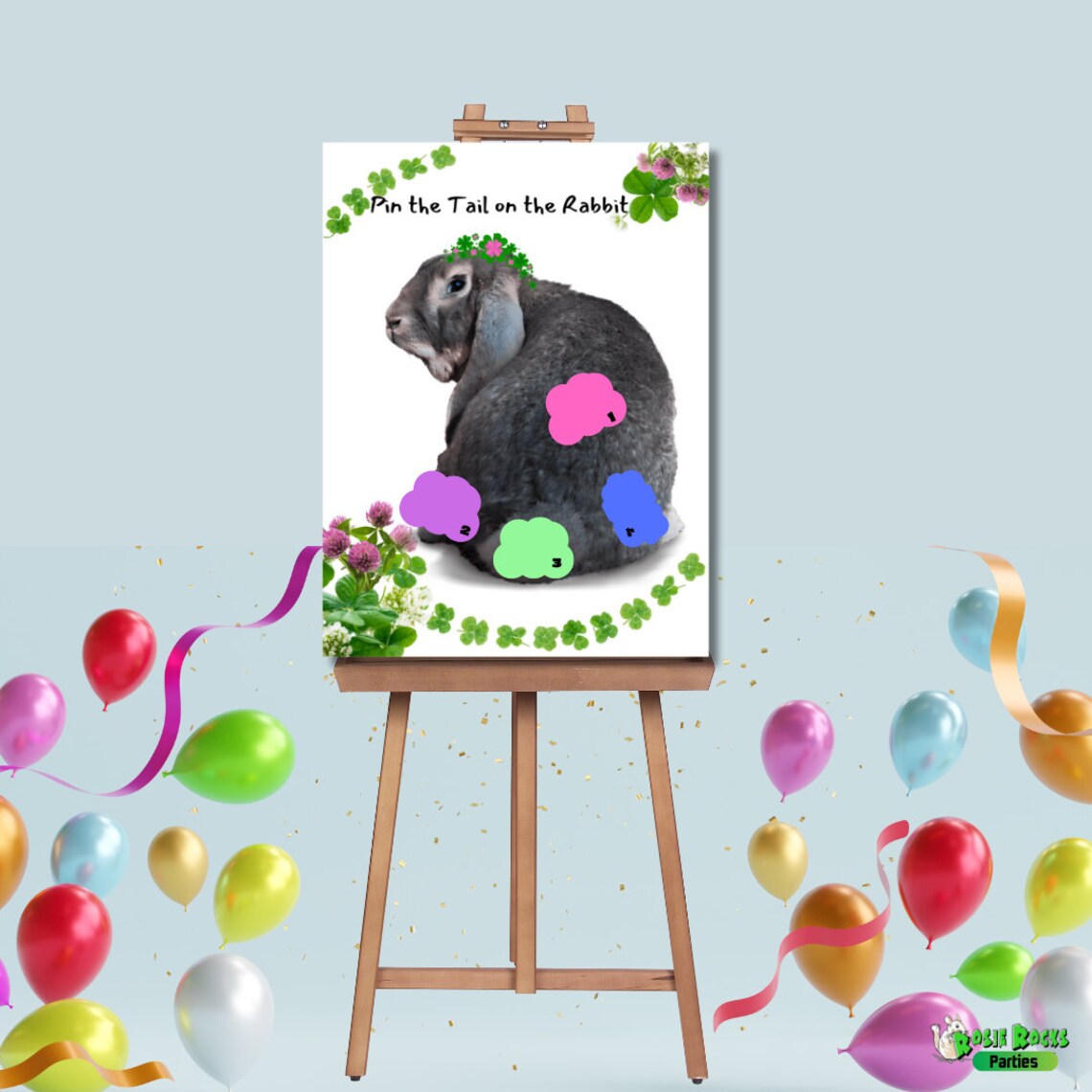 Pin the Tail on the Rabbit, Party Game, Printable Game, Bunny Party ...