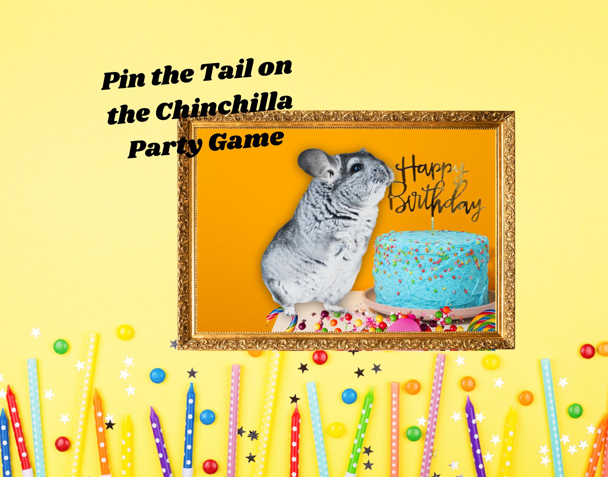 Pin the Tail on the Chinchilla, Party Game, Kids Game, Wildlife Theme ...