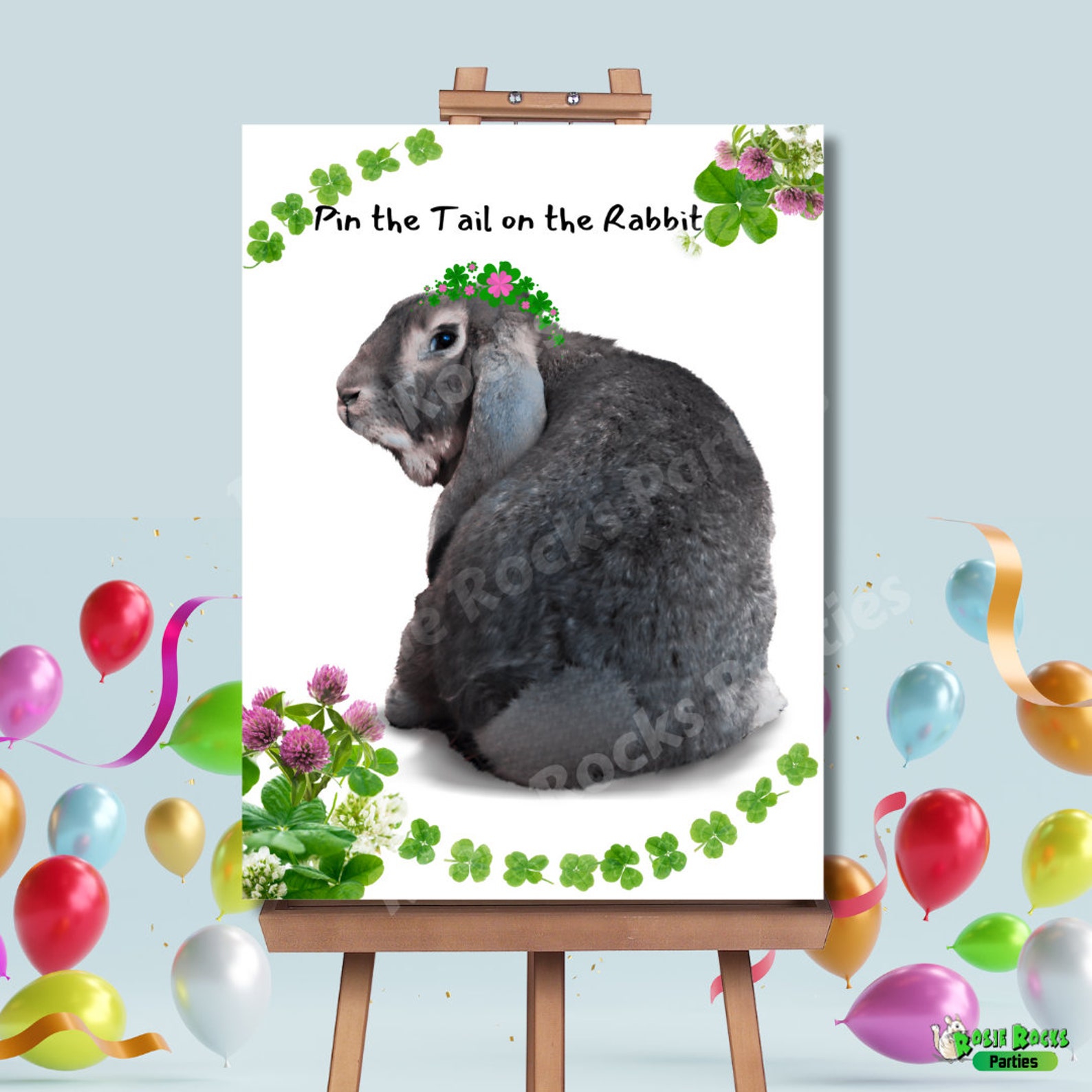 Pin the Tail on the Rabbit, Party Game, Printable Game, Bunny Party ...