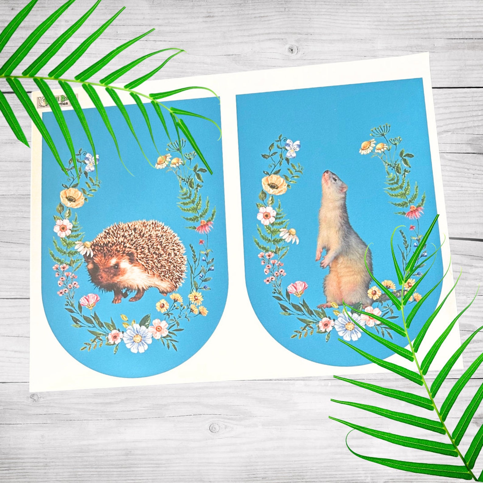 Happy Birthday Banner Party Animals Hedgehog Ferret Rabbit Chicks ...