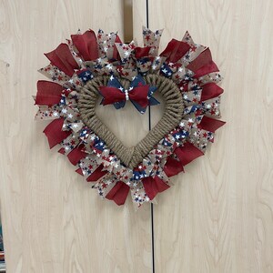Patriotic Heart Shaped Wreath Etsy