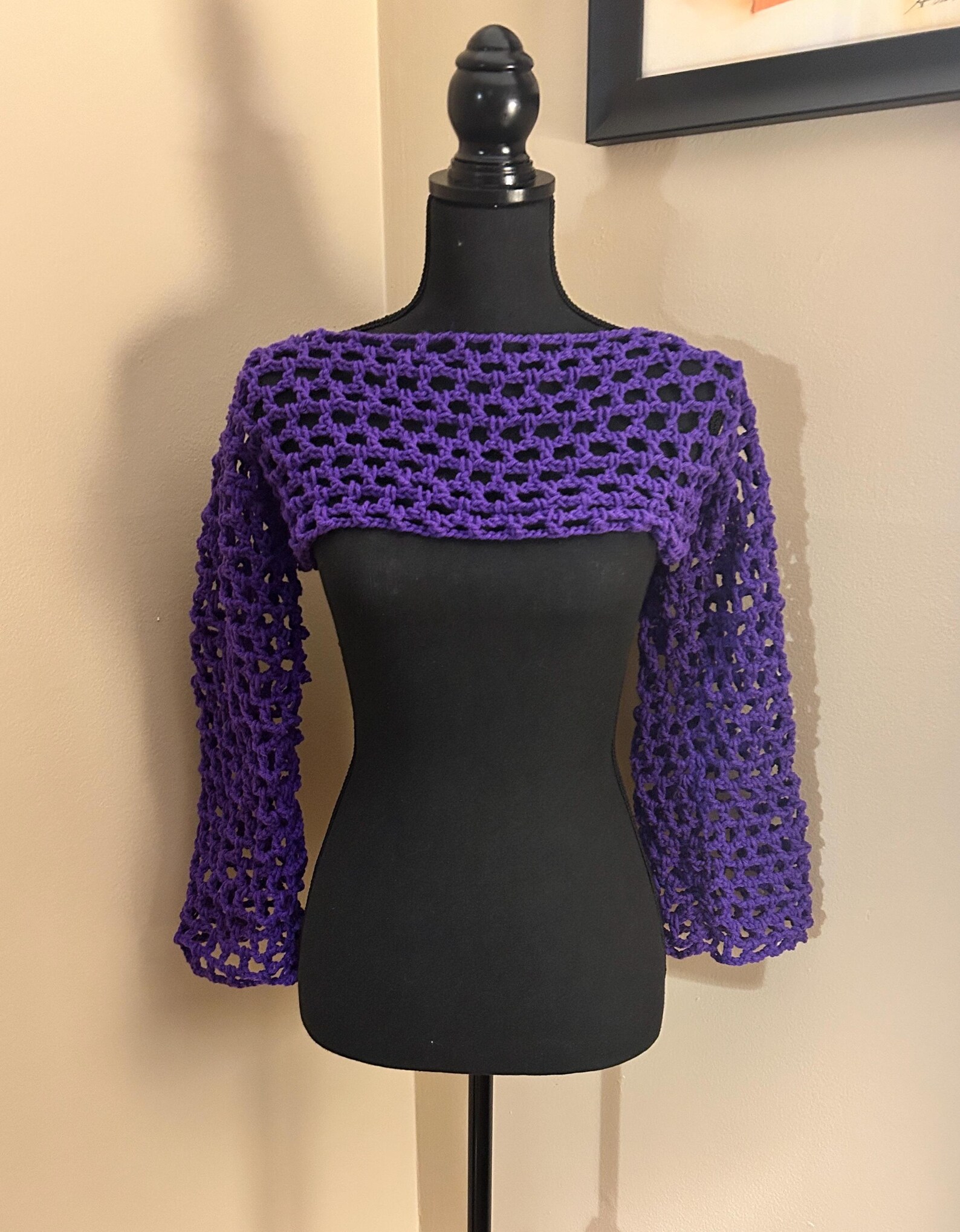 Crochet Shrug- Fish Net Bolero- Cover Up- Handmade Crop Top - Etsy