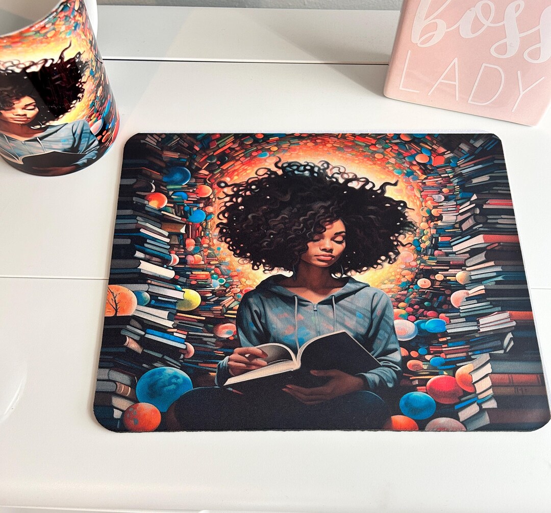 Mouse Pad for Girls Who Like to Read- Cute Mouse Pad for Book Lovers - Etsy