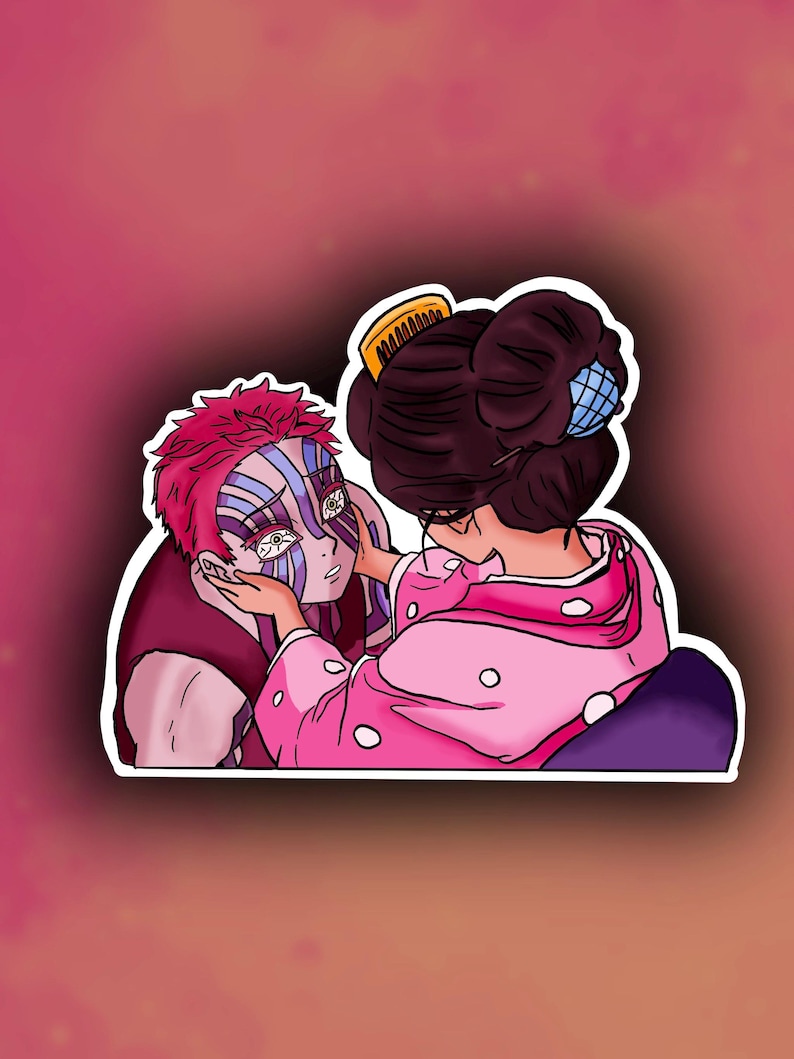 Demon Slayer Inspired Sticker- Akaza and Koyuki - Etsy