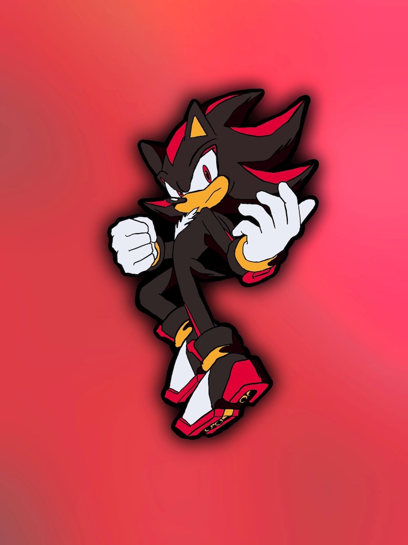 Shadow the Hedgehog, Logo and Character, Waterproof Sticker! - Etsy