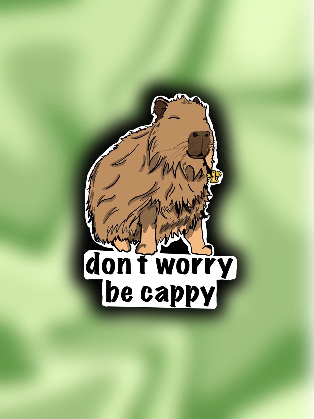 Cute Capybara Waterproof Sticker With Quote! - Etsy