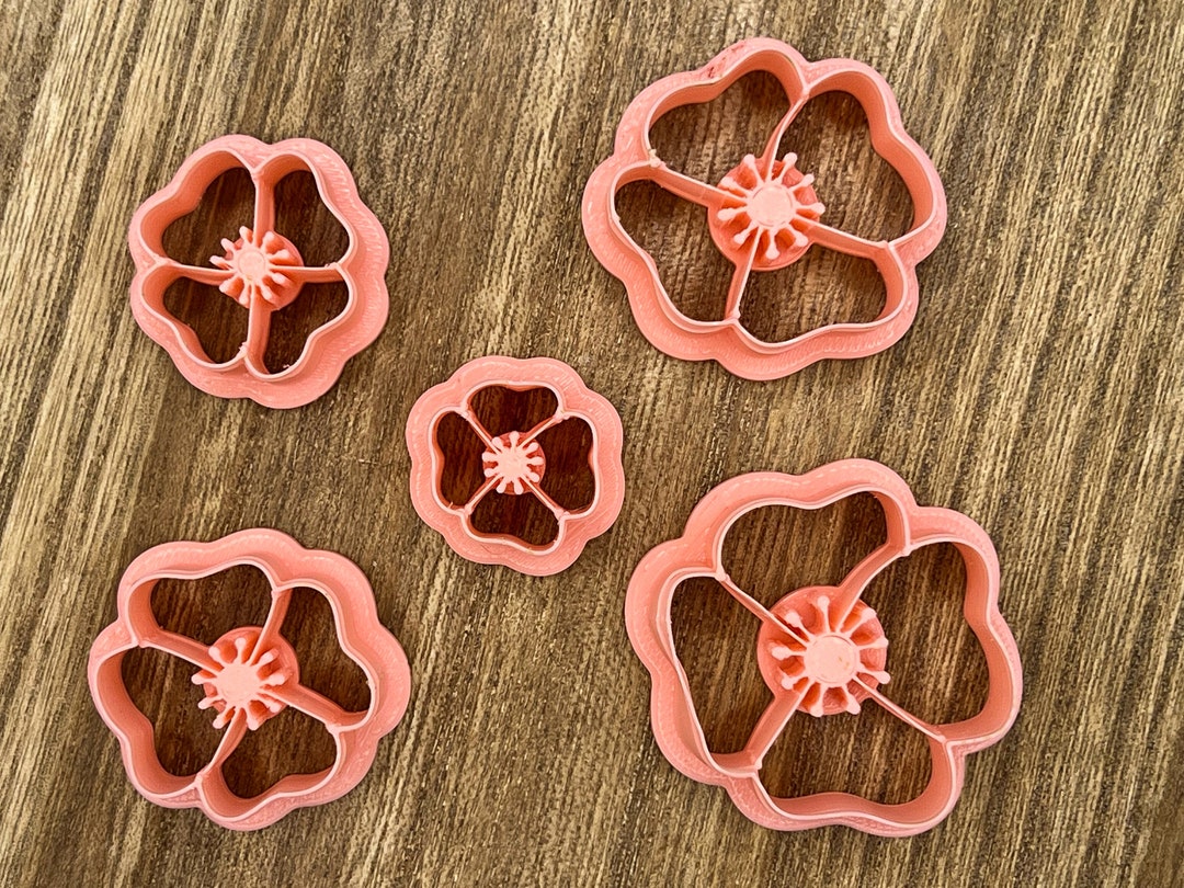 Poppy Flower Cutter, Clay Cutter, Spring Cutter, Embossed Poppy Cutter ...