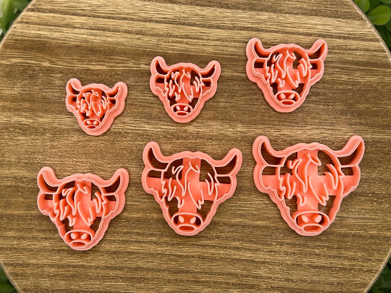 Highland Cow Cutter, Clay Cutter, Farm Cutter, Embossed Cow Cutter ...