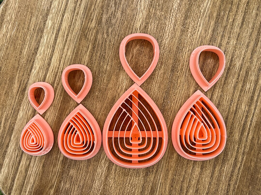 Teardrop Cutter, Clay Cutter, Art Deco Cutter, Double Clay Cutter ...