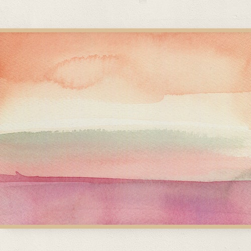 Abstract Art Print Pink and Orange Abstract Watercolor | Etsy