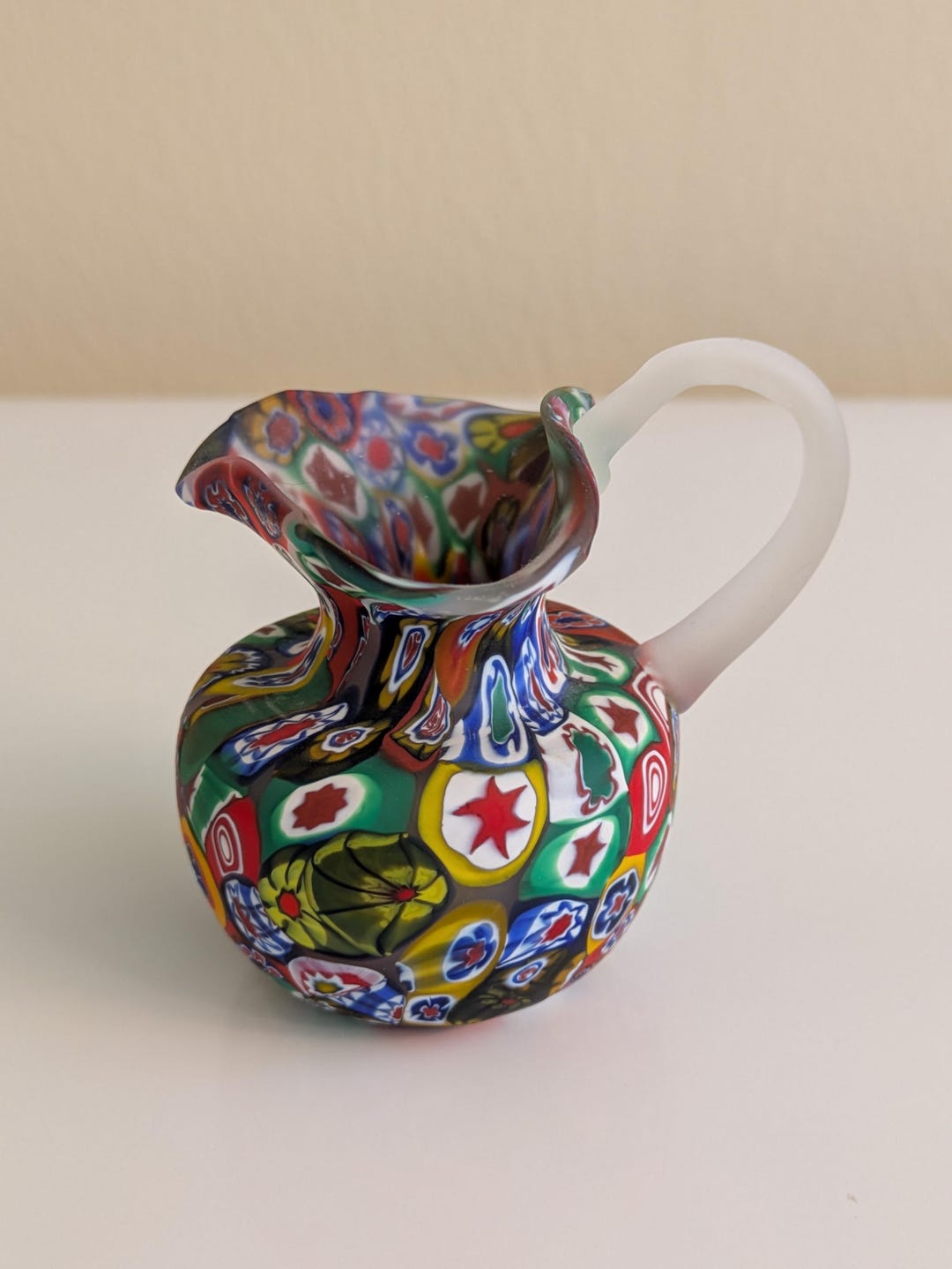 Vintage Murano Millefiore Glass Mini Pitcher - Etsy