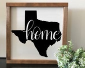 Texas Home Sign Texas Wood Sign Farmhouse Sign Texas Decor - Etsy