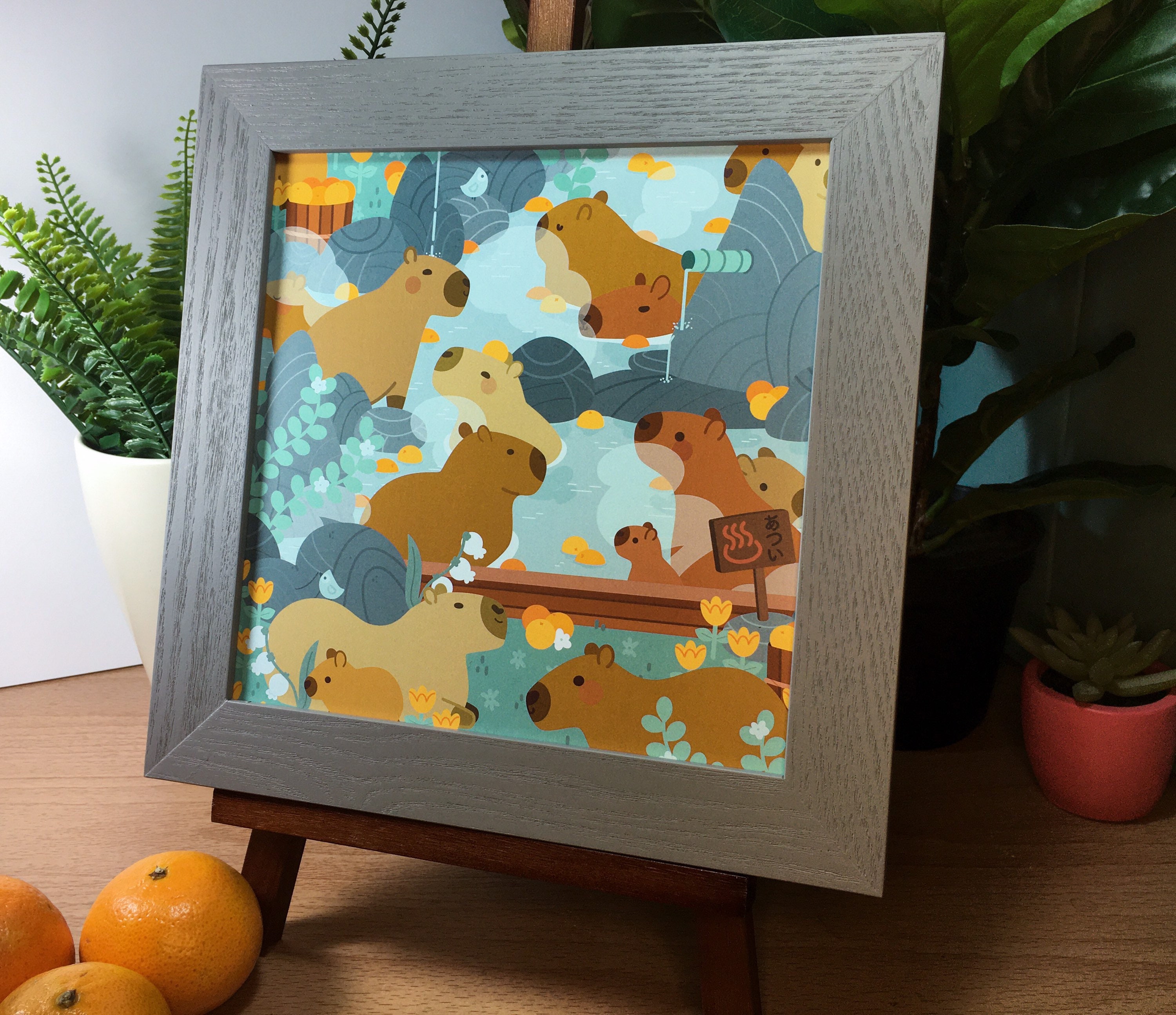 Capybara Square Print / Capybara Wall Art / Cute Capybara | Etsy