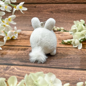 Itty Bitty White Bunny Keychain Cute Plush Bunny Cute Rabbit Keychain ...