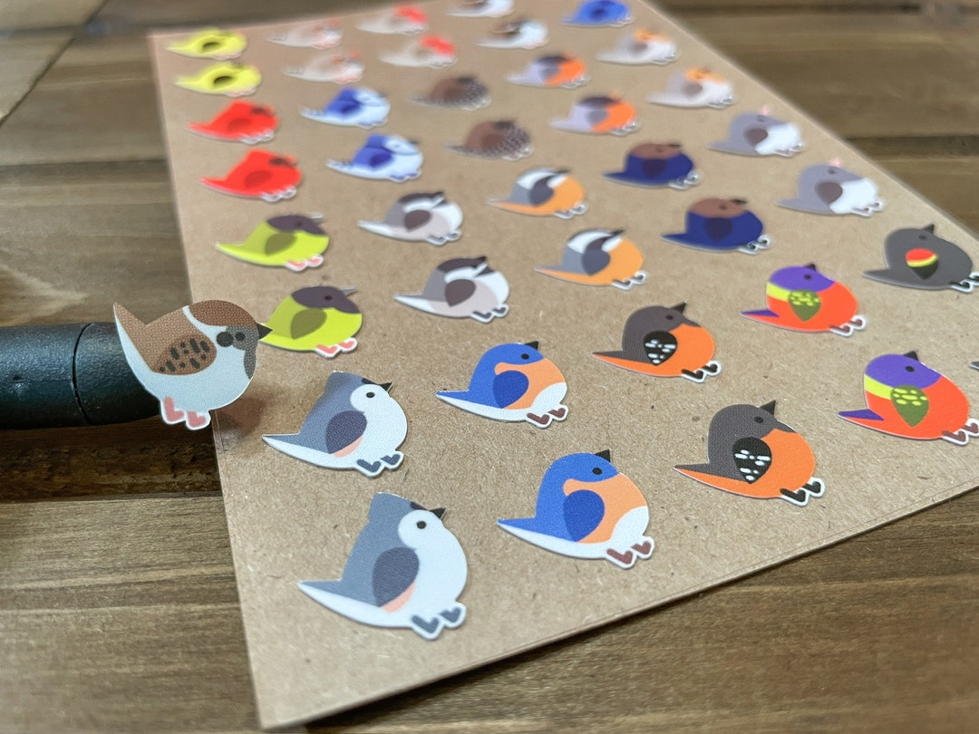 Double Backyard Bird Sticker Sheet | Cute Bird Sticker Sheet | Birds ...