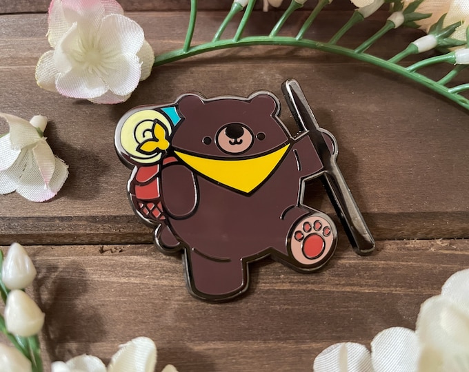 Camping Bear Pin Red Edition | Cute Bear Enamel Pin | Camping Enamel ...
