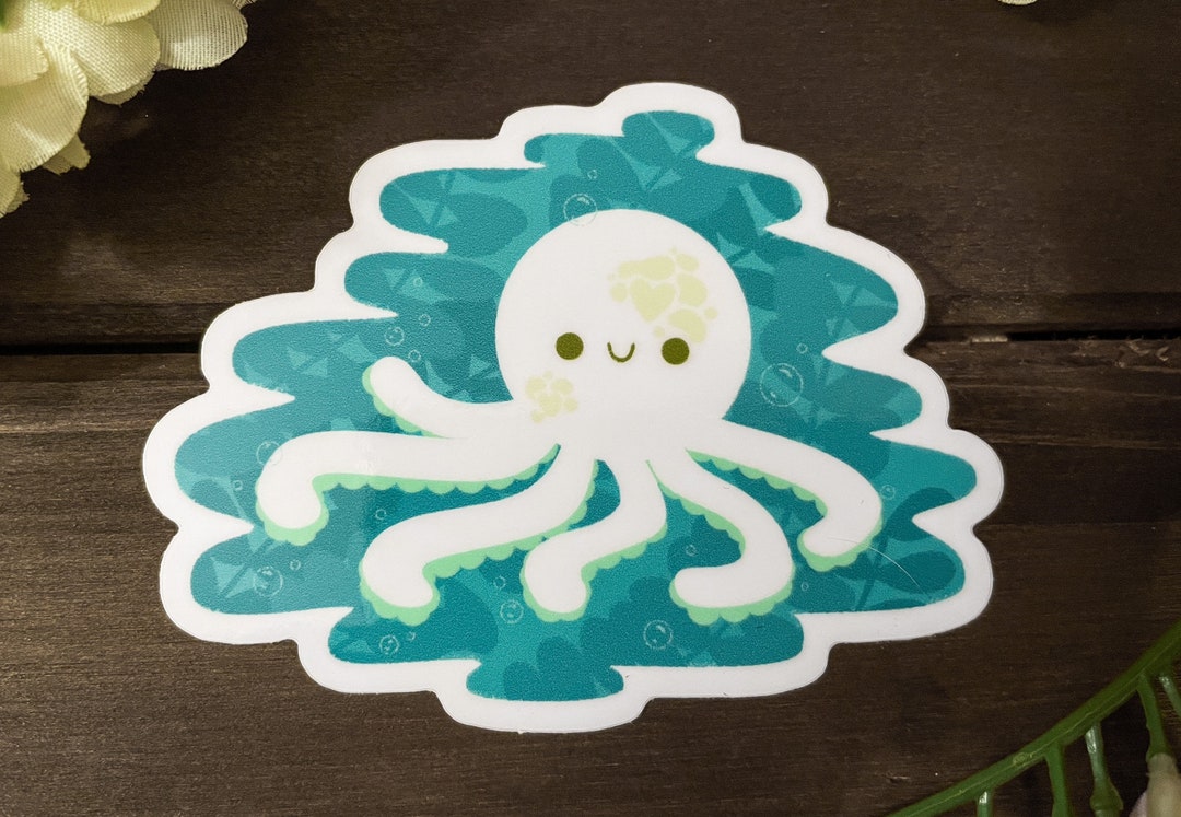 Octopus Vinyl Sticker | Underwater Vinyl Sticker | Octopus Waterproof ...