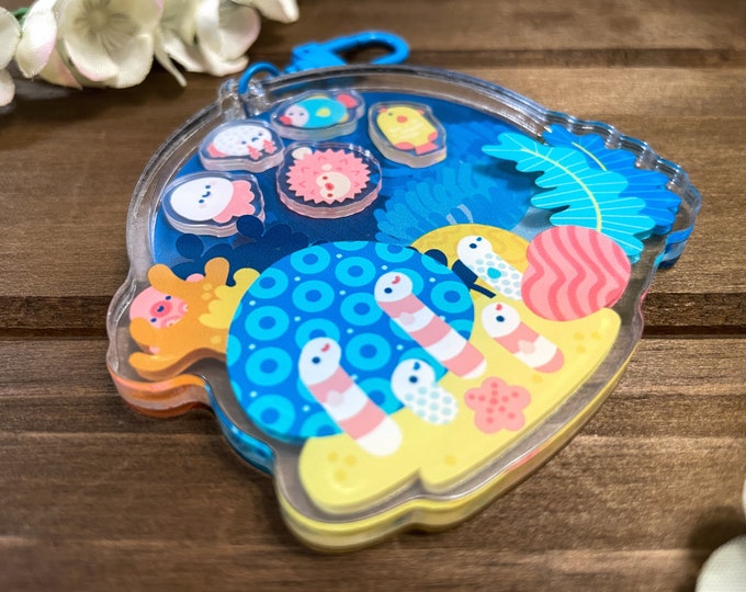 Coral Reef Shaker Charm | Acrylic Underwater Keychain | Funny Shaker ...