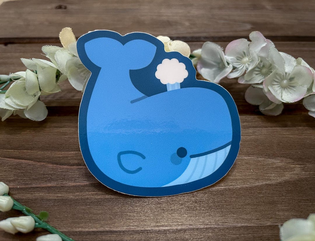 Whale Vinyl Sticker | Blue Whale Vinyl Sticker | Underwater Waterproof ...