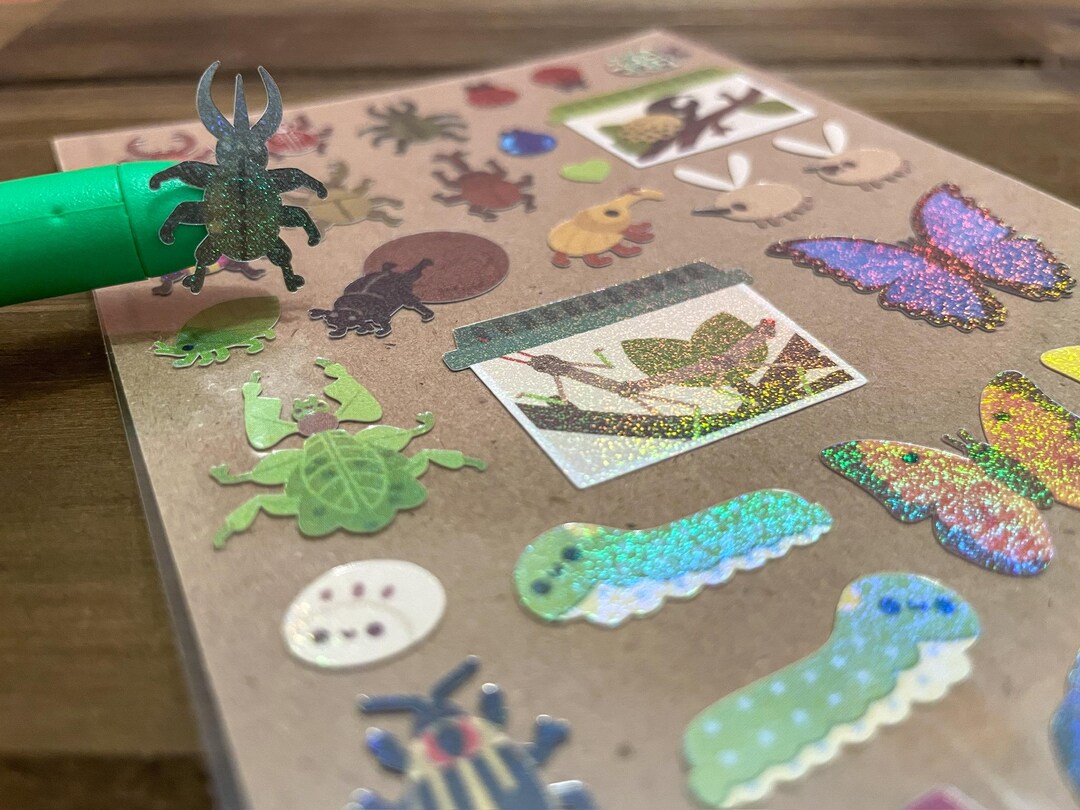 Double Bug Sticker Sheet | Cute Insect Sticker Sheet | Beetle Stickers ...
