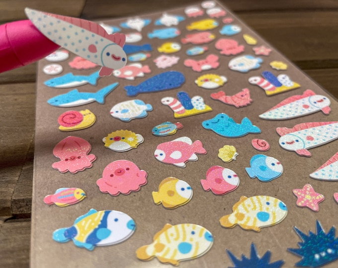 Double Underwater Sticker Sheet Cute Sea Sticker Sheet Ocean Stickers ...