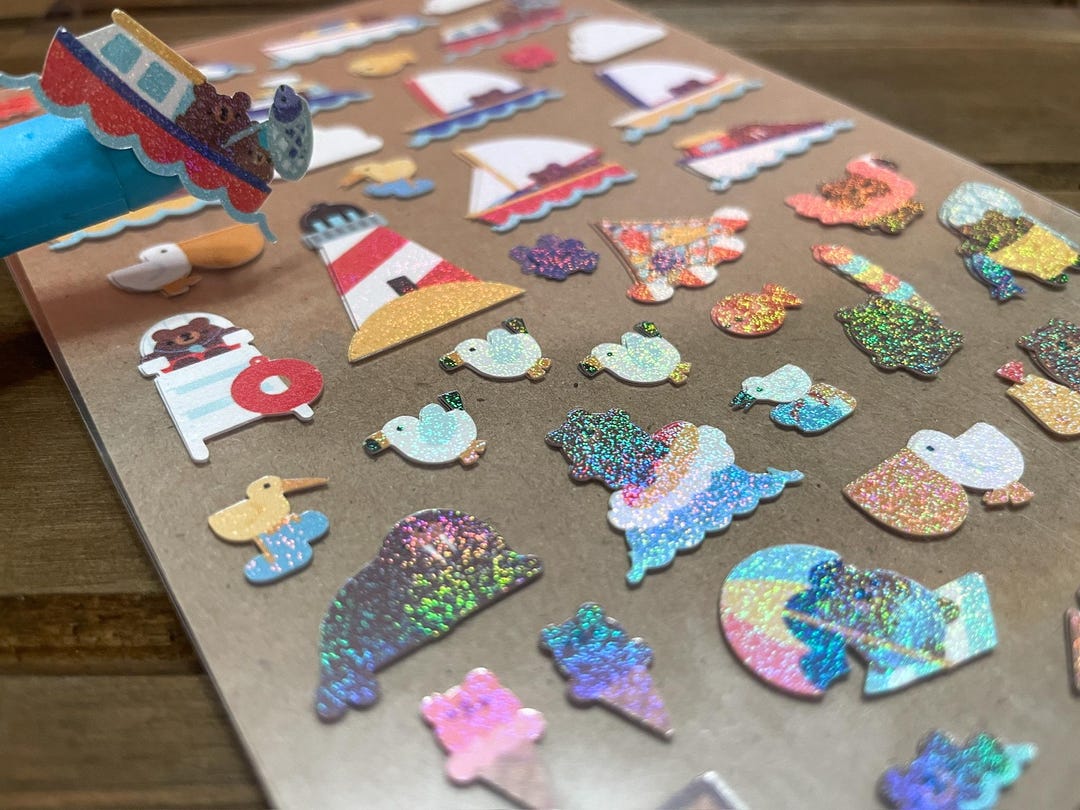 Double Ocean Sailing Sticker Sheet | Cute Beach Sticker Sheet ...