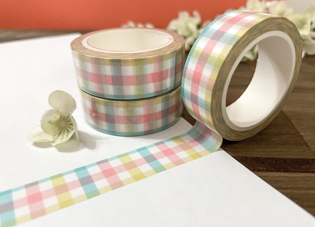 Rainbow Gingham Washi Tape | Plaid Washi Tape | Cute Washi Tape | Cute ...