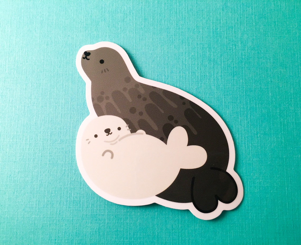Seals Vinyl Sticker Seal Family Sticker Cute Seal Sticker - Etsy Denmark