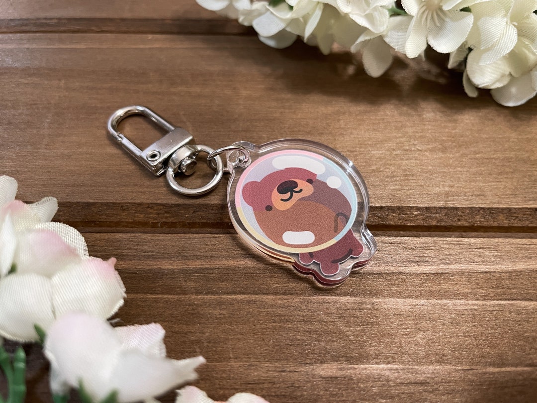 Bear Acrylic Charm | Acrylic Bear in Bubble Keychain | Brown Bear ...