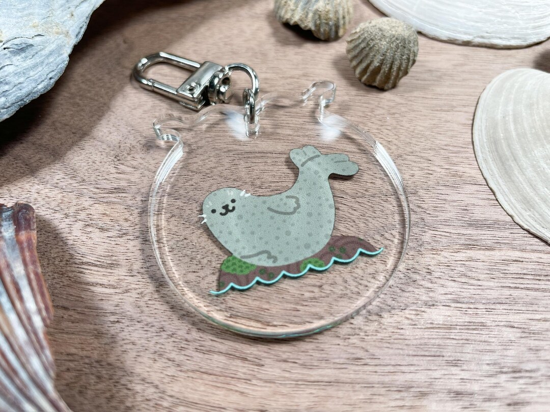 Seal Acrylic Charm | Acrylic Fishbowl Keychain | Underwater Keychain - Etsy