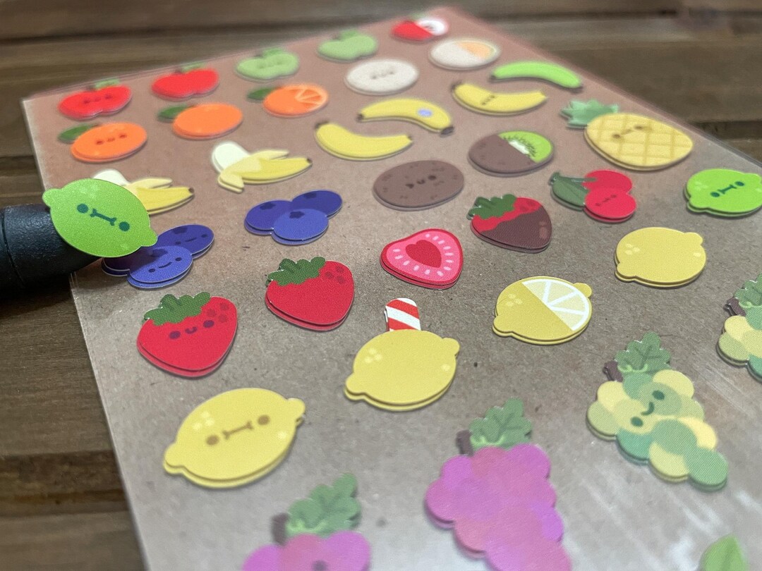 Double Fruit Sticker Sheet | Cute Snack Sticker Sheet | Healthy Food ...