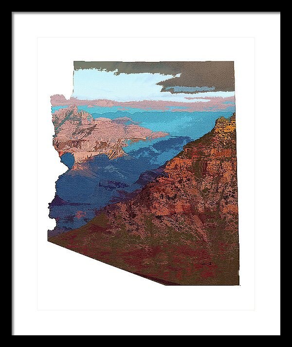 Arizona State Shape, Grand Canyon Print, Shape of Arizona, Digital ...