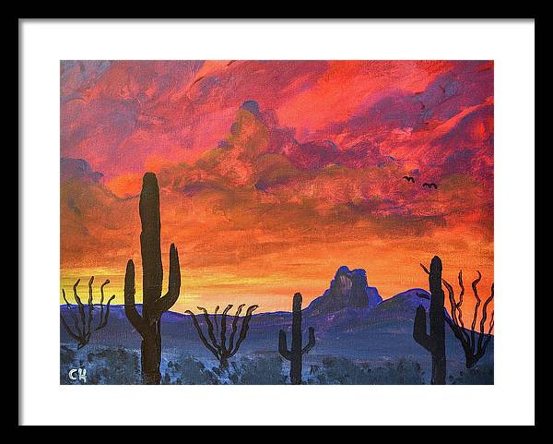 Arizona Art Print, Sonoran Desert Landscape Print, Tucson Arizona Wall ...