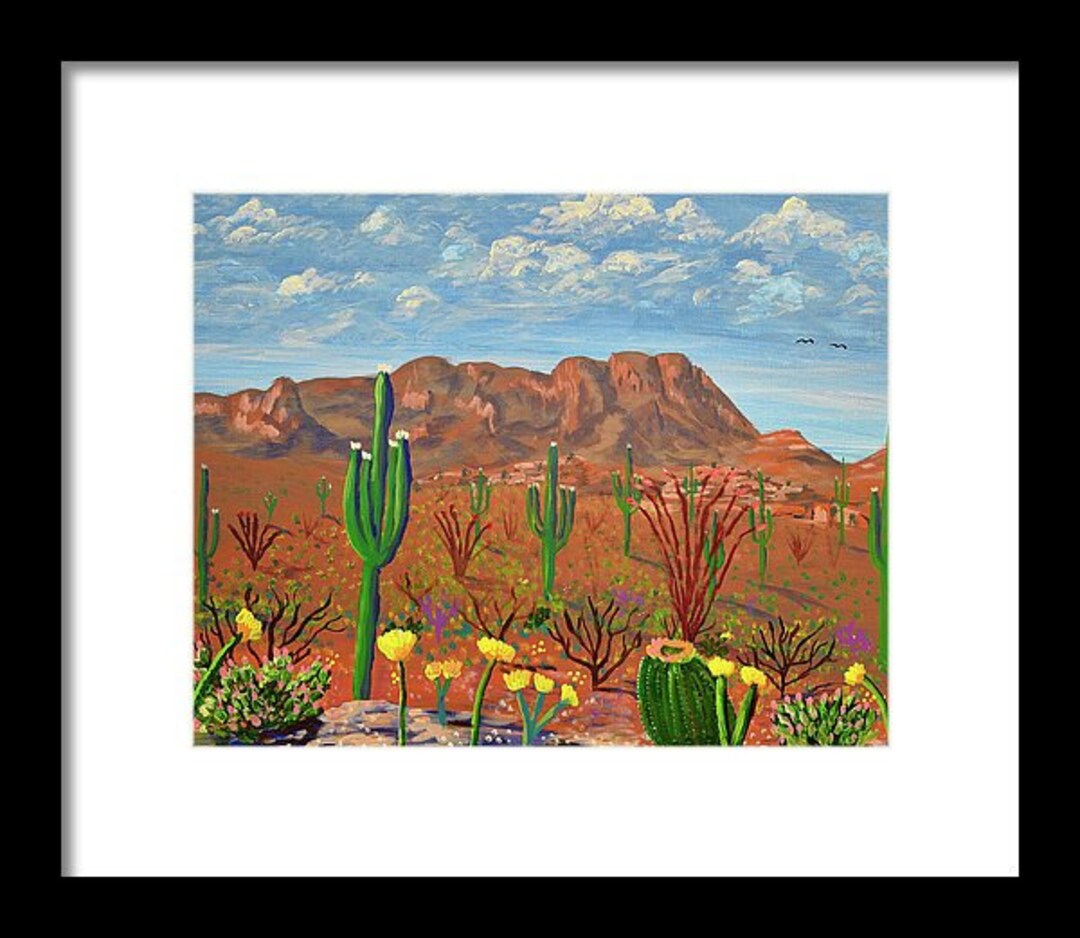 Arizona Spring Prints, Tucson Acrylic Painting, Sonoran Desert and ...