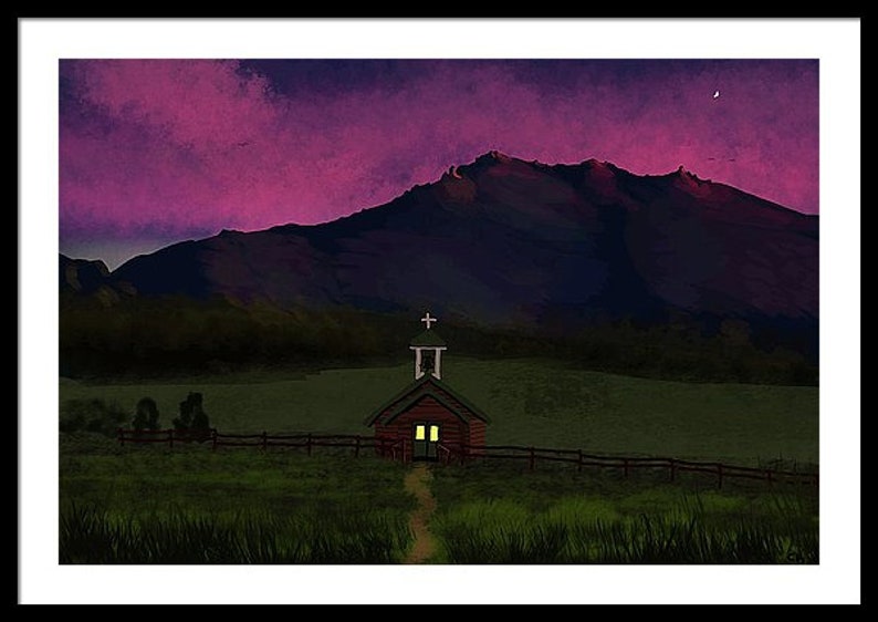 Esterbrook Church Print, Laramie Peak Wyoming, Chapel Wall Art, Rocky ...