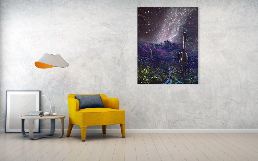 Starry Night Sky Print, Tucson AZ, Arizona Landscape, Sabino Canyon ...