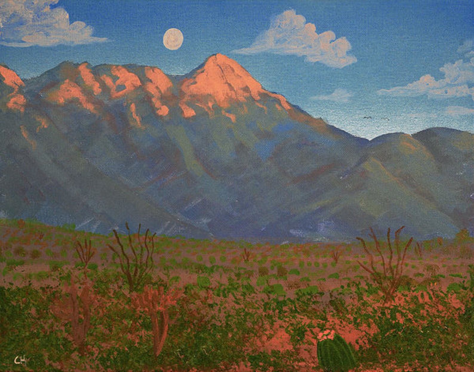 Southern Arizona Art, Landscape Print, Mount Wrightson Painting, Green ...