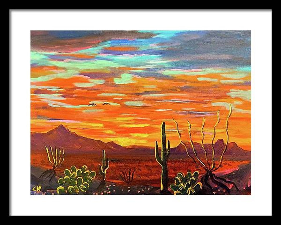Tucson Arizona Wall Art, Arizona Sunset Print, Tucson Mountains ...