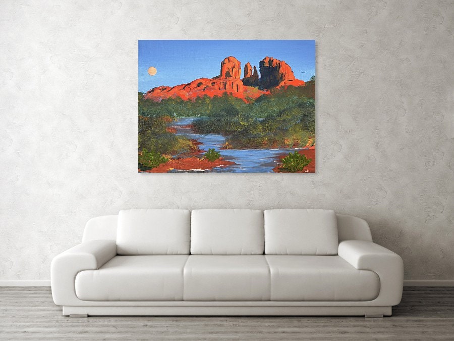 Sedona Print, Arizona Wall Art, Cathedral Rock, Southwest Landscape ...