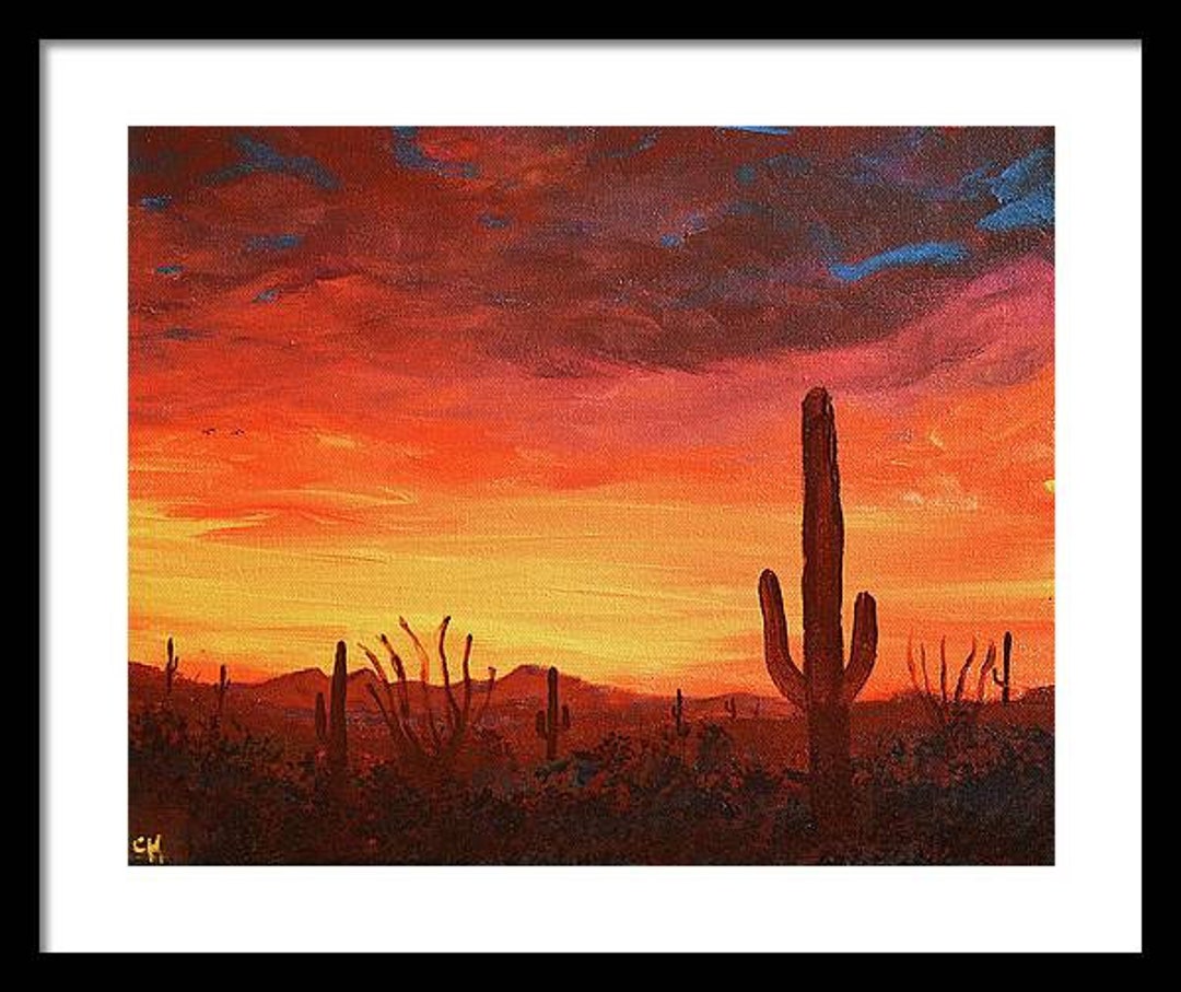 Arizona Wall Art, Saguaro Cactus Print, Arizona Sunset Print, Tucson AZ ...