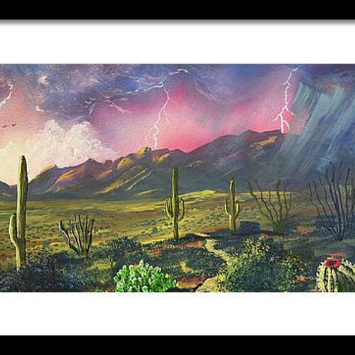 Tucson Arizona Sunset Art Tucson Print Southwest Painting - Etsy