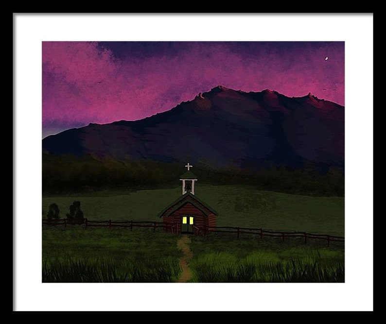 Esterbrook Church Print, Laramie Peak Wyoming, Chapel Wall Art, Rocky ...