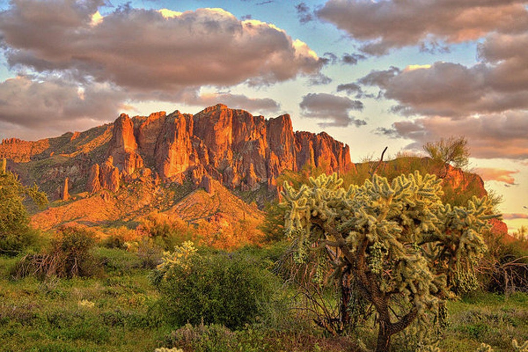 Arizona Wall Art, Arizona Print, Superstition Mountains at Sunset ...