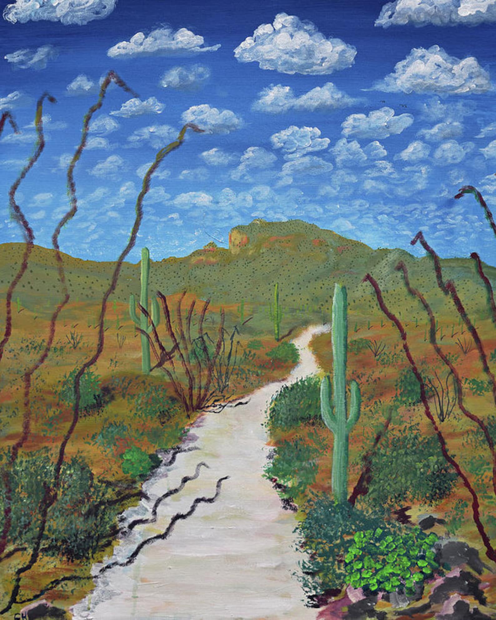 Sabino Canyon Painting, Southwest Art, Tucson Acrylic Painting, Sonoran ...